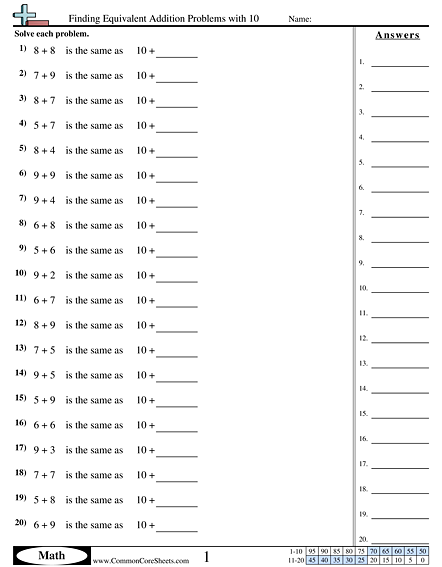 Addition Worksheets | Free - CommonCoreSheets