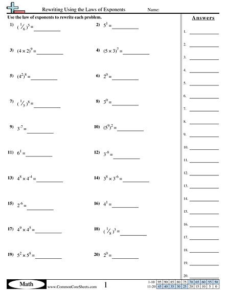 8.ee.1 Worksheets | Free - CommonCoreSheets
