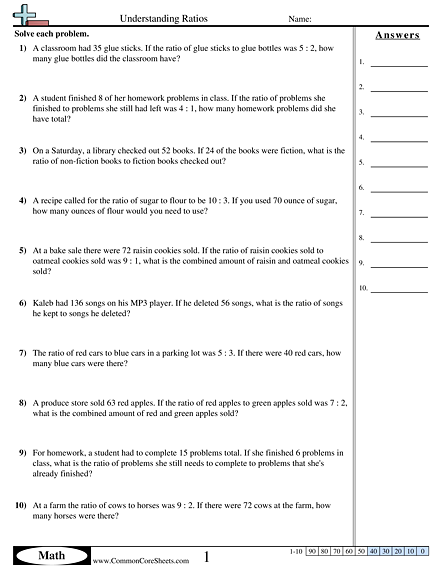 6.rp.3c Worksheets | Free - CommonCoreSheets