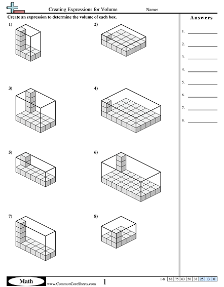 Volume Worksheets | Free - CommonCoreSheets